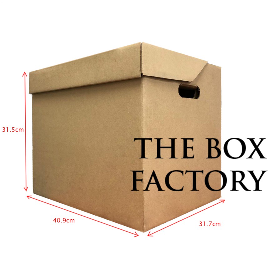 5 PCS ARCHIVE BOX Die-cut Brown File Filing Box Carton Box (Gift Box ...