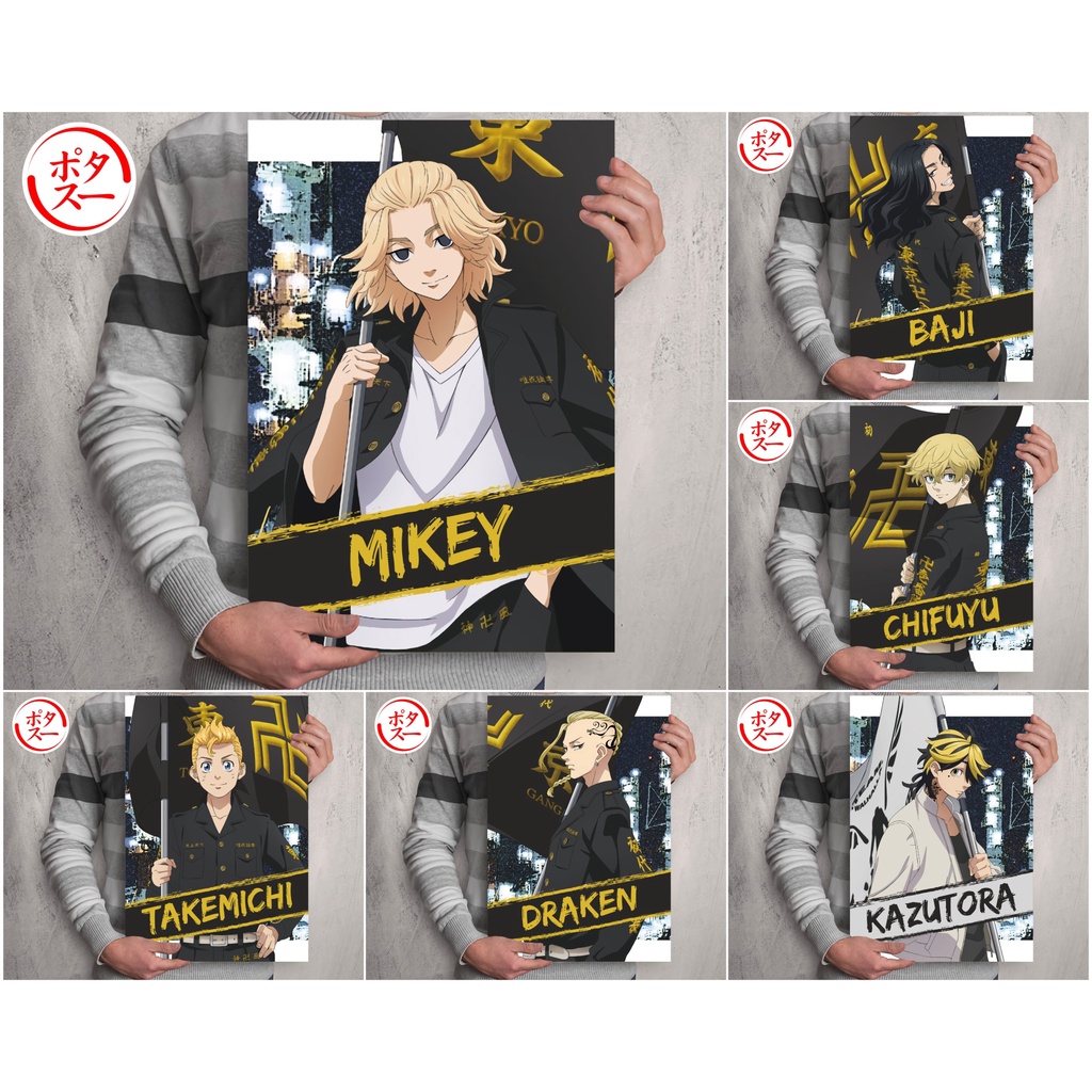Tokyo Revengers Anime Poster Collection Takemichi Mikey Draken Baji