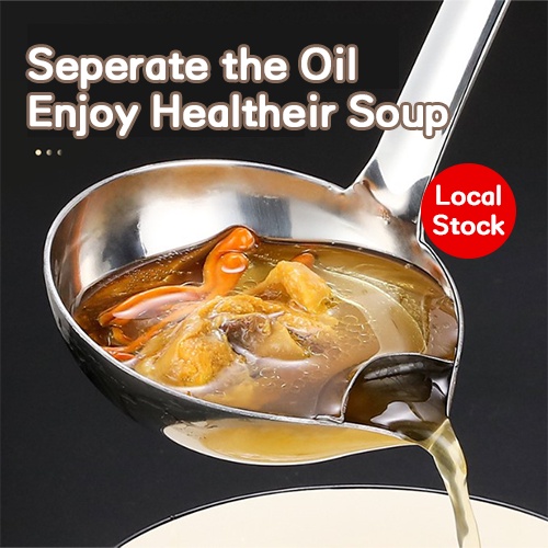 Oil Separator Soup Filter Ladle Colander Stainless Steel Spoon Kitchen ...