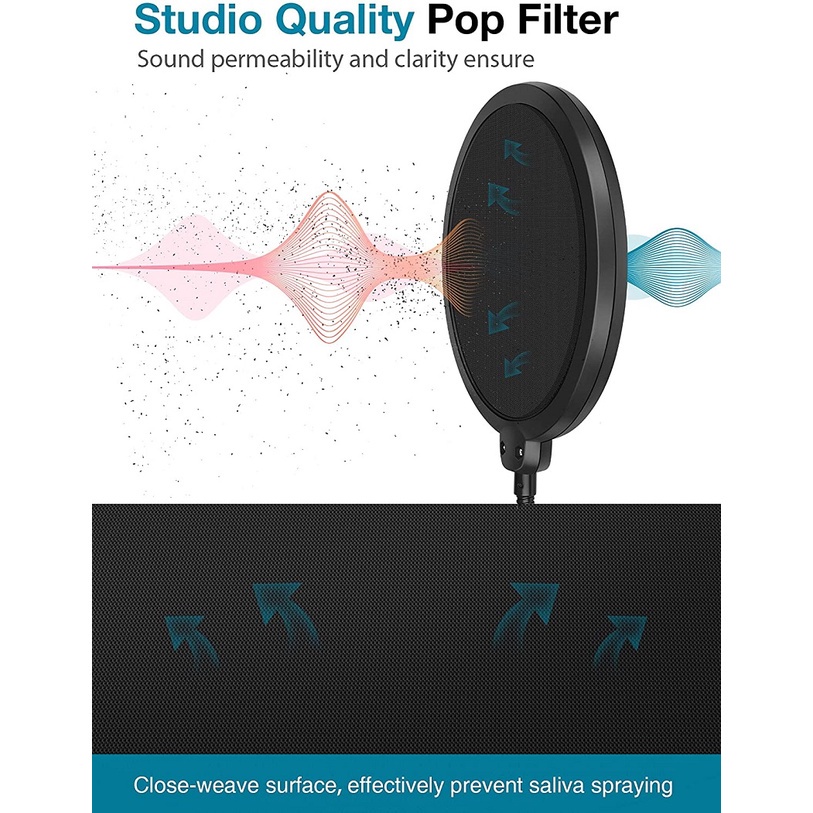 MPF-6 Clamp On Microphone Pop Bilayer Spray Guard | Shopee Malaysia