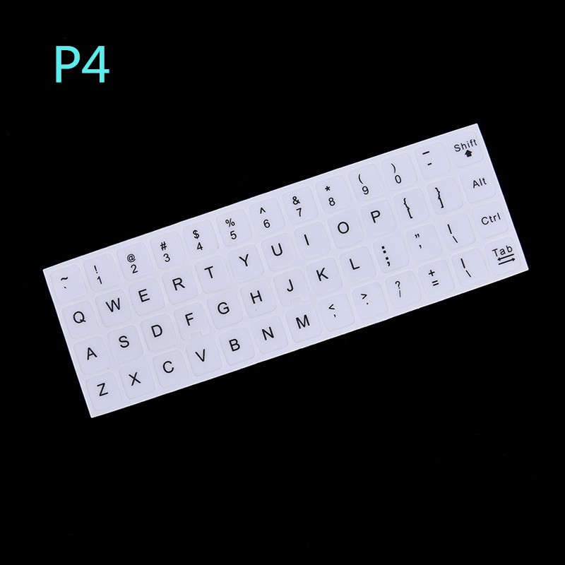 English Keyboard Replacement Stickers White on Black Any PC Computer ...