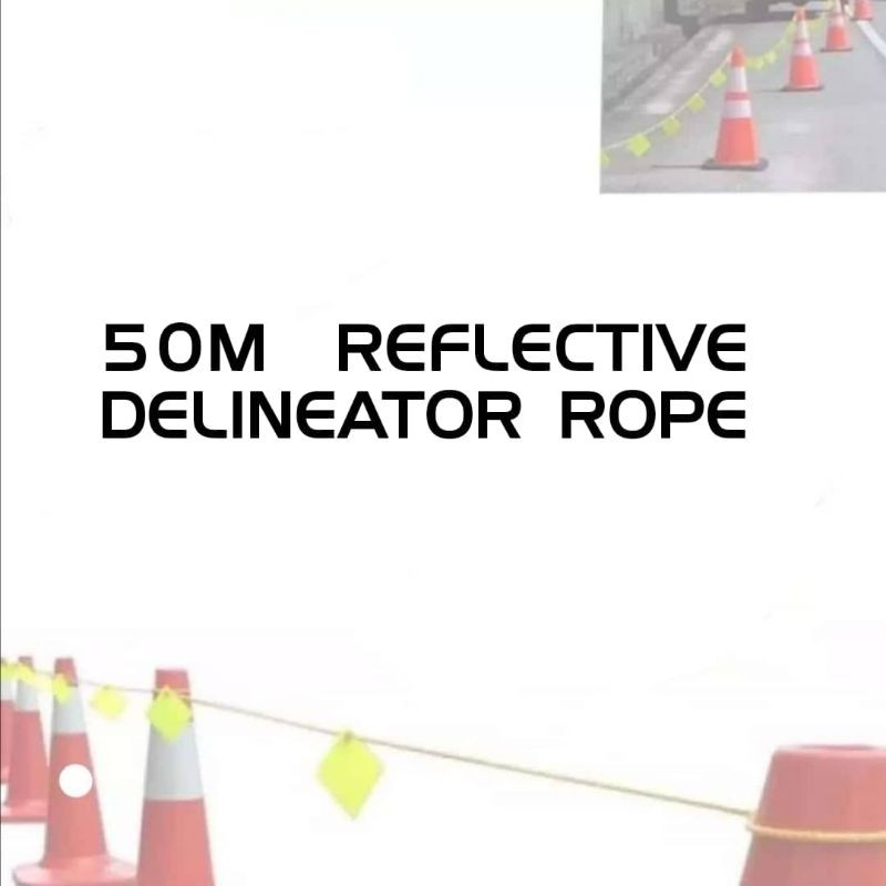 50M REFLECTIVE DELINEATOR ROPE -ORANE & YELLOW (Ready Stock ) | Shopee ...