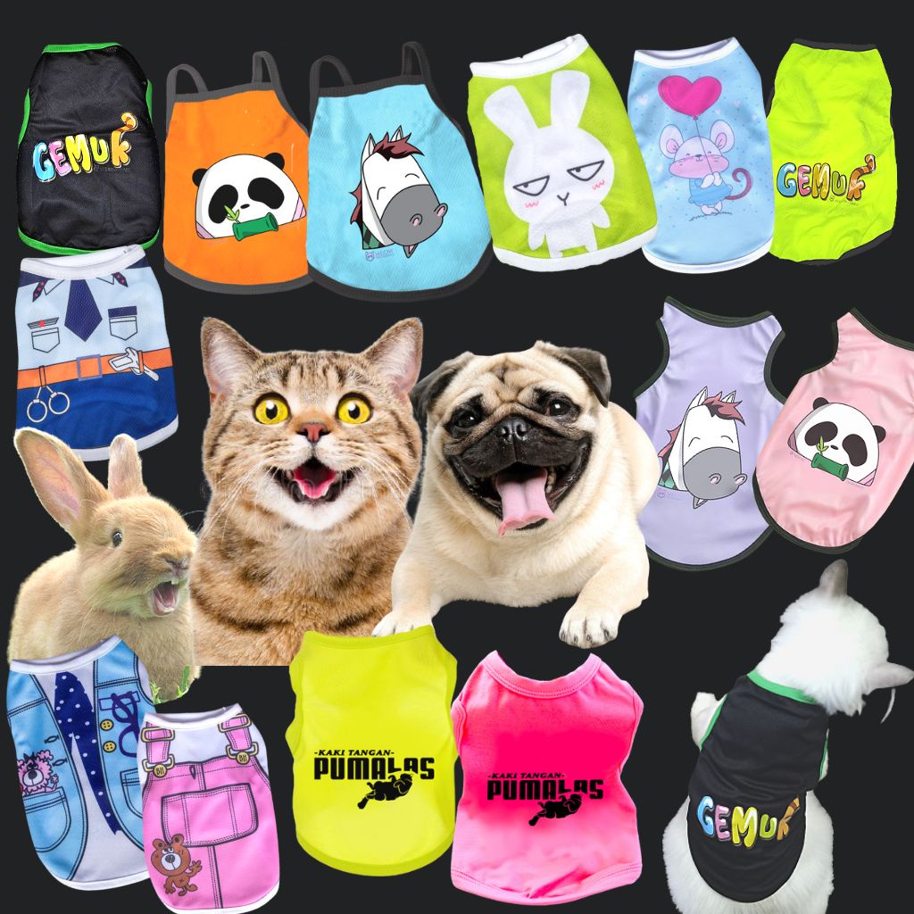 Cat Clothes Pet Puppy Rabbit Vest Singlets Costumes Baju Anak Kucing ...