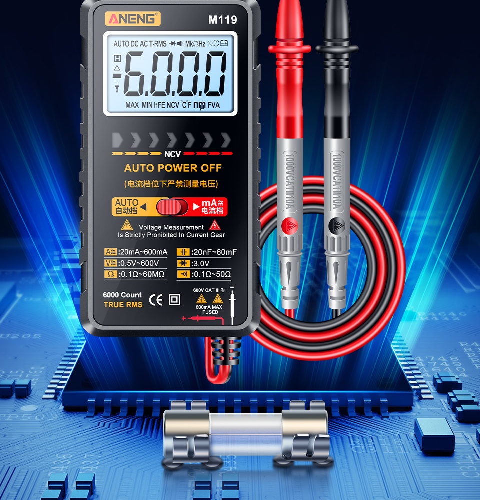 ANENG M119 Mini Portable Multímetro Tester 6000 Counts Mmultimetro ...