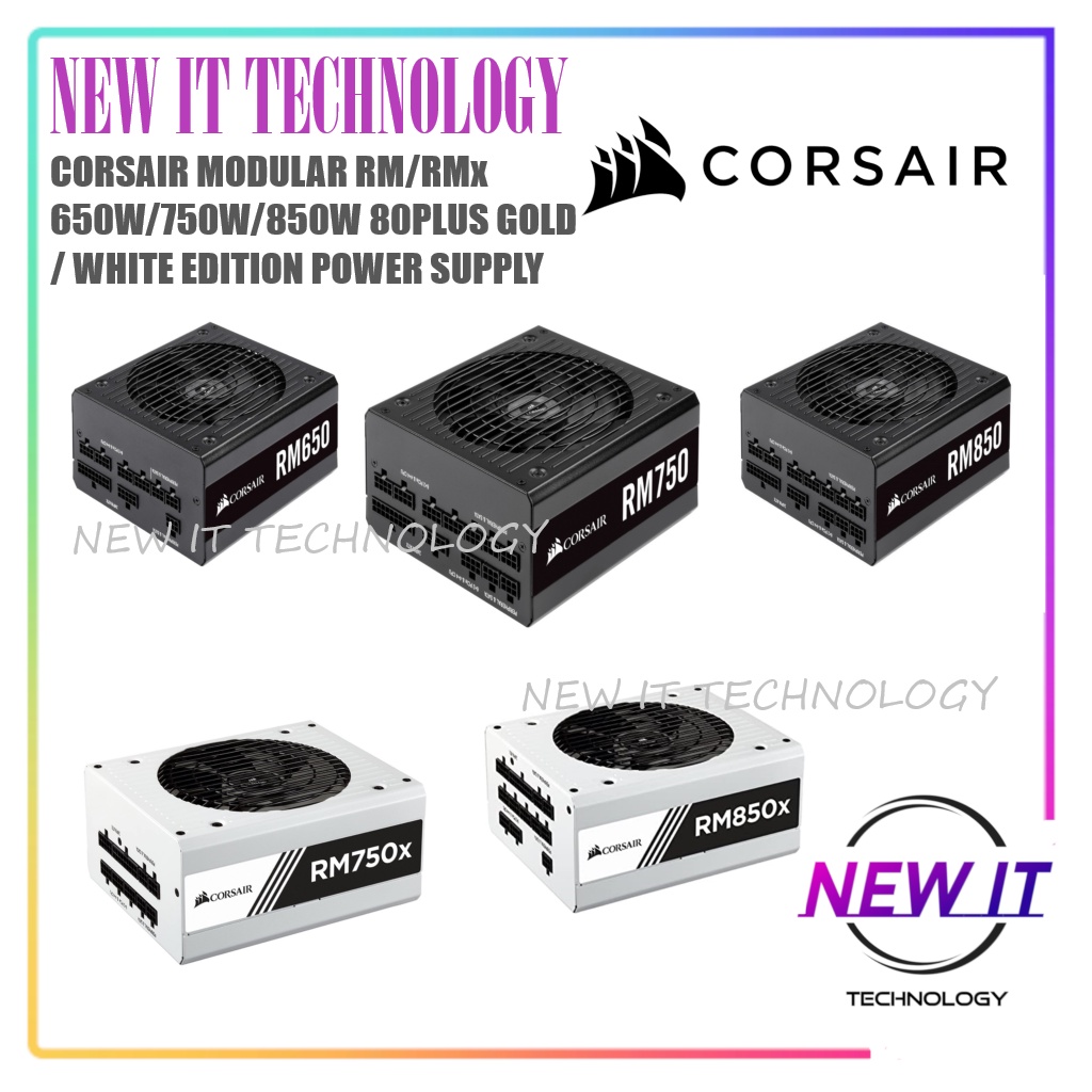CORSAIR FULL MODULAR RM RMe RMx 650W 750W 850W 1000W 80PLUS GOLD / WHITE EDITION DESKTOP PC PSU ...