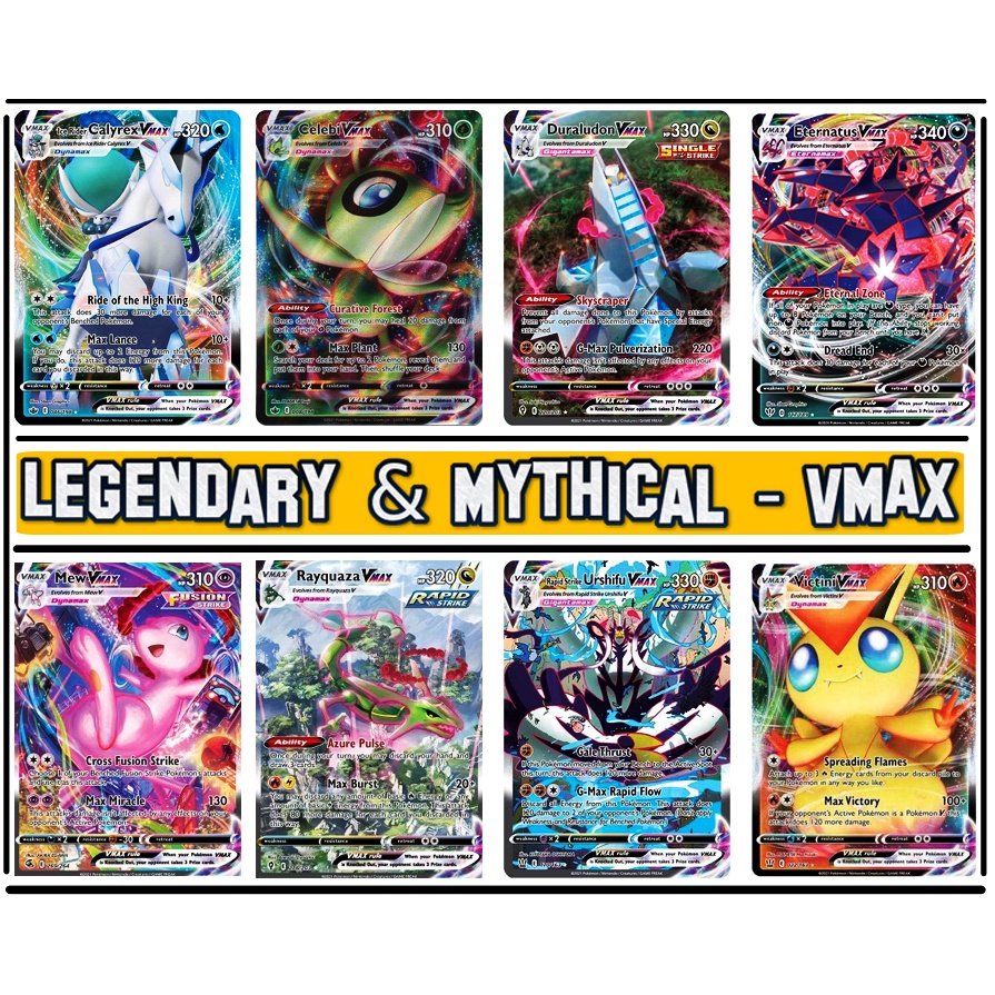 Pokemon TCG HOLOGRAM SPECIAL LEGENDARY & MYTHICAL POKEMON Card - VMAX ...
