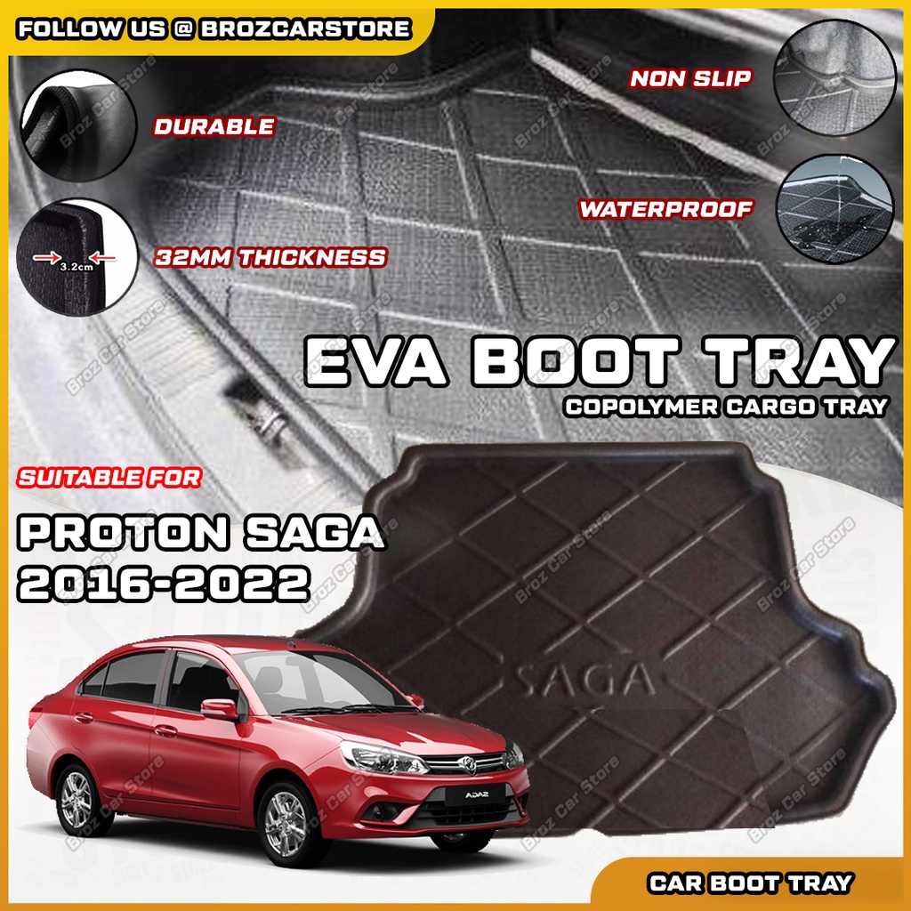 📥 For Proton Saga 16 - Above Saga VVT EVA Copolymer Car Boot Tray ...