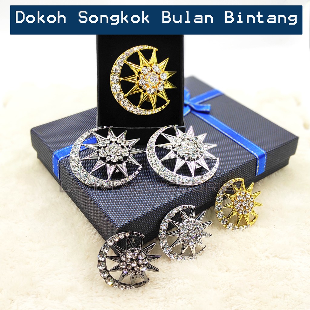 3.5cm, 5cm & 5.5cm Set Sedondon Eksklusif Dokoh Songkok Bulan Bintang ...