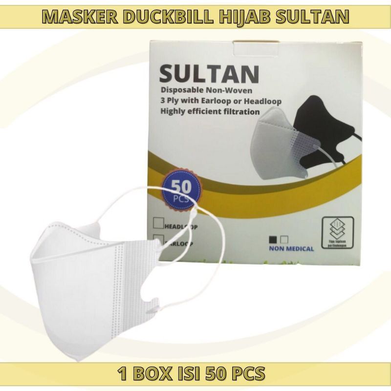 Duckbill Hijab Headloop Sultan Mask 1Box Contents 50pcs | Shopee Malaysia