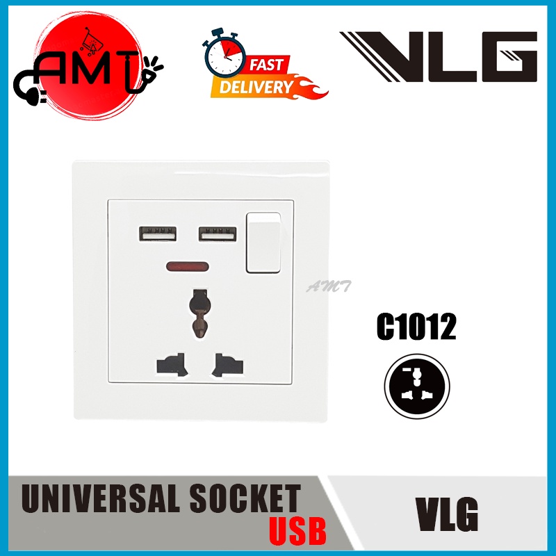 VLG UNIVERSAL USB SWITCH SOCKET 13A C1012 | Shopee Malaysia