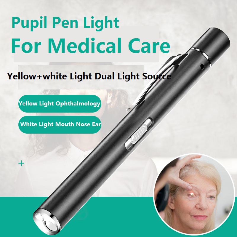 SmilingShark Pen Light Medical Yellow/White Torch Light Penlight ...