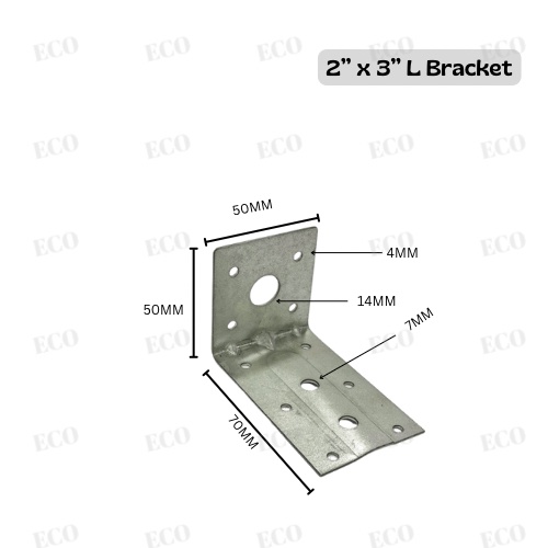 2" x 2" 3" 4" 2.0/1.5MM High Quality L Bracket/L Bracket Besi Atap ...