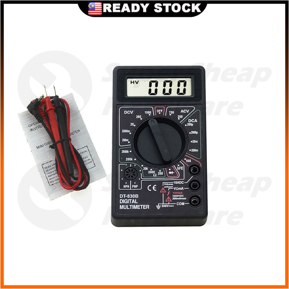 Digital Multimeter XL830L DT-830B LCD Volt Meter Ammeter Voltmeter Amps ...