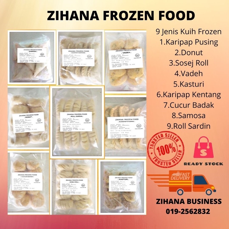 FREE DELIVERY 🚚🔥HOT MURAH 9 JENIS KUIH FROZEN / 10 BIJI ISI PADAT ...