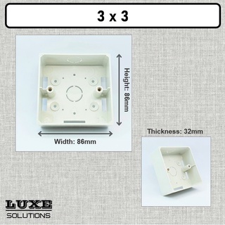 PVC Nut Box 3x3 / 3x6 / 3x7 / 3x10 / 3x12 White Surface Type Switch ...