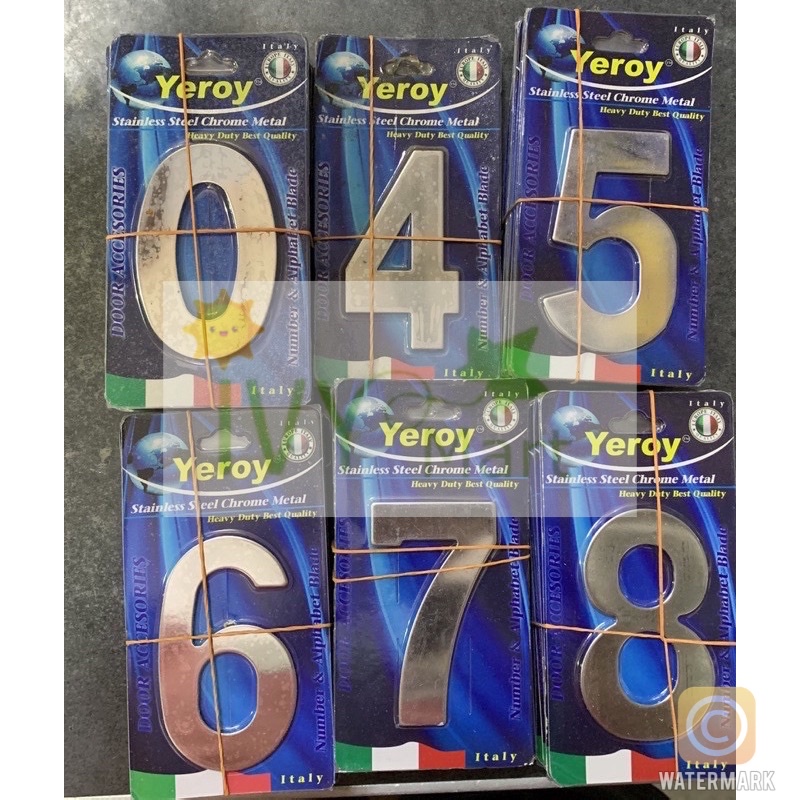 YEROY Number & Alphabet plate stainless steel chrome metal/ Nombor ...