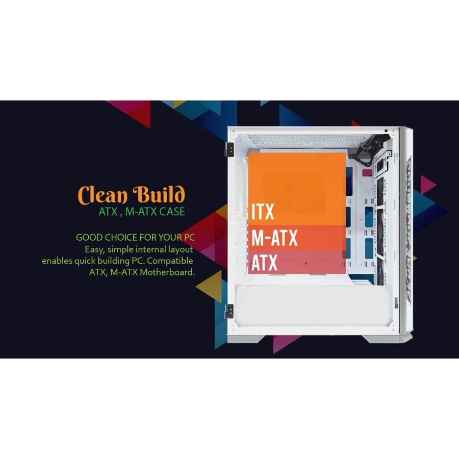 Cube GAMING SLEV BLACK / WHITE ATX CASING | Shopee Malaysia