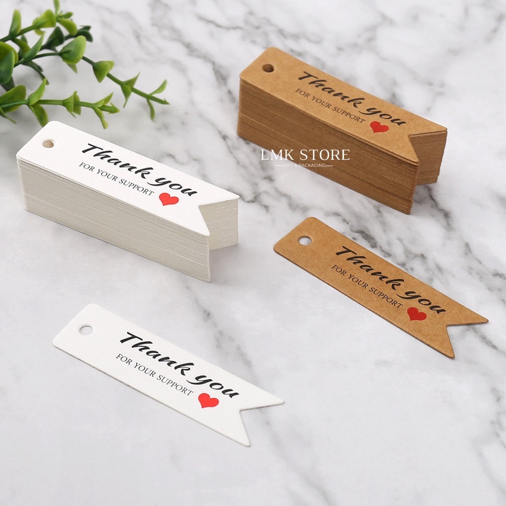 LMK 100pcs Kraft Thank You For Your Support Label Tag Decoration Gift ...