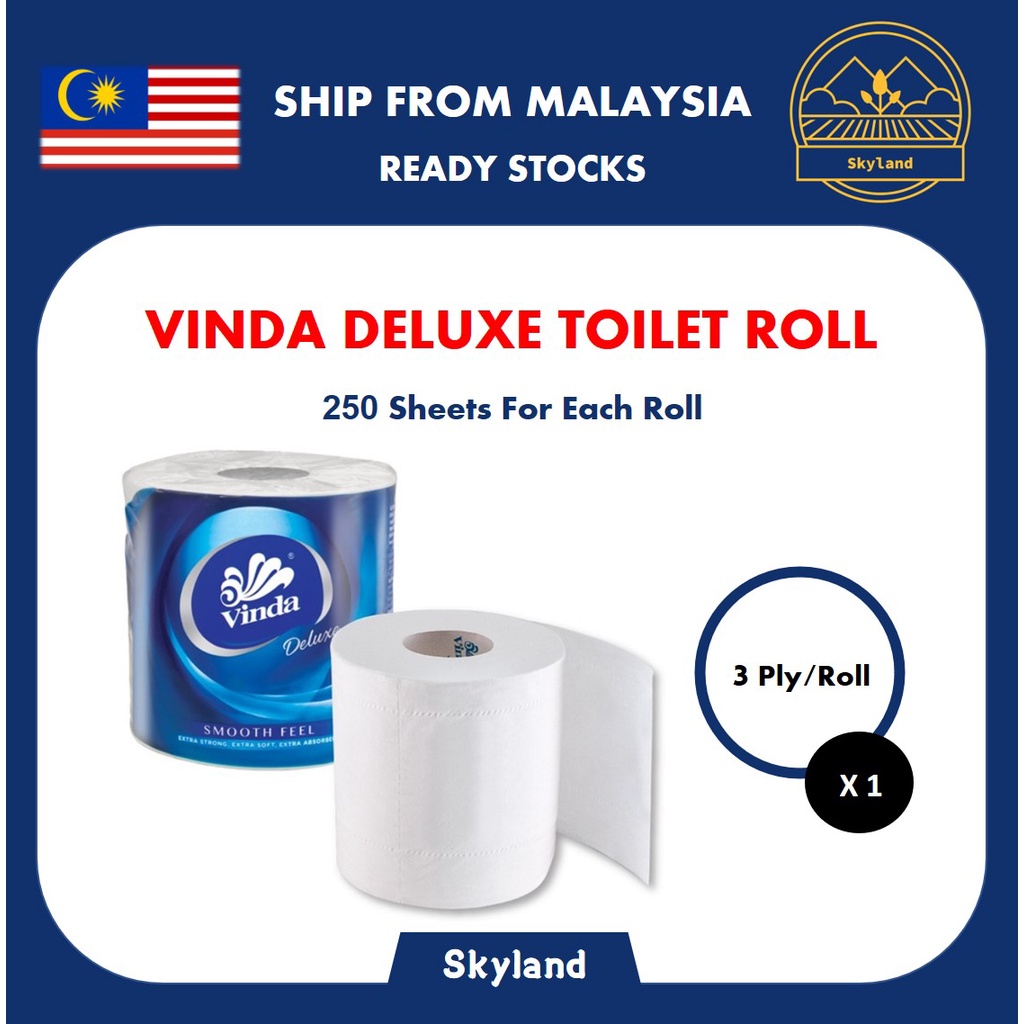 3 PLY VINDA Premium Deluxe Toilet Roll Vinda Toilet Roll | Shopee Malaysia