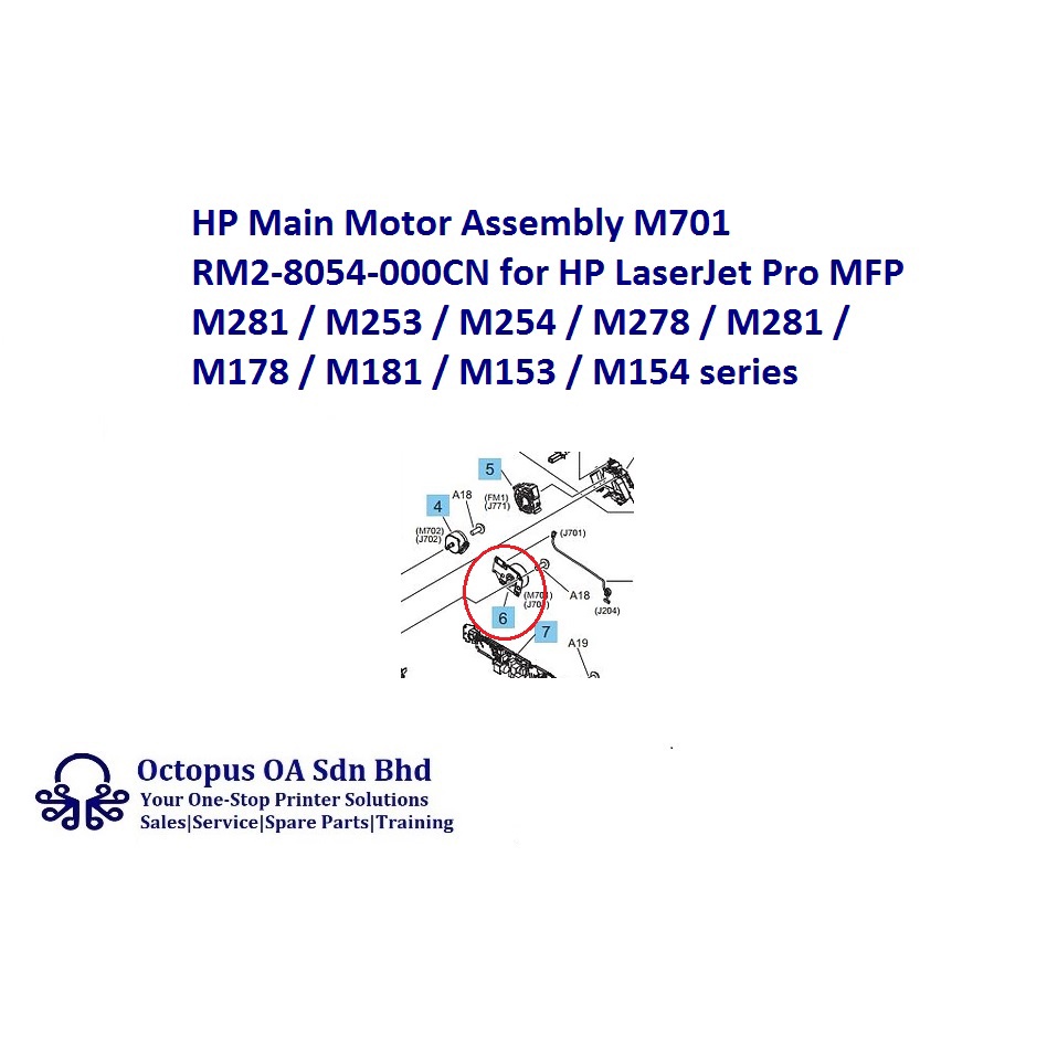 HP Main Motor Assembly M701 RM2-8054-000CN for HP LaserJet Pro MFP M281 ...