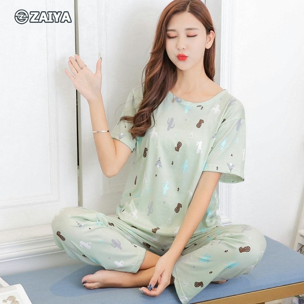 QIQI Women Pyjamas Set Nightwear Sleepwear Pajamas Short Sleeve Long ...