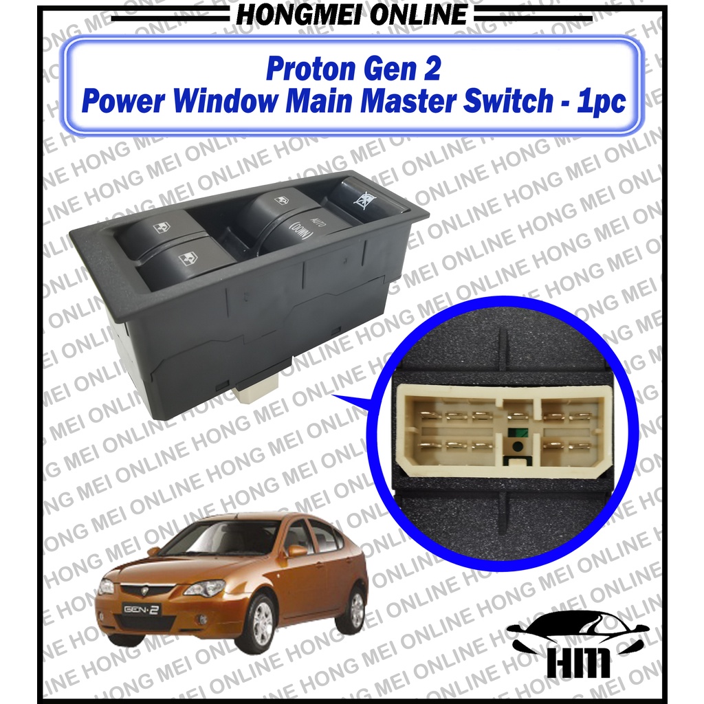 Proton Gen 2 Power Window Main Master Switch - 1pc | Shopee Malaysia