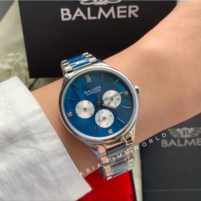 BALMER | 8157M SS-5 Multifunction Women Watch Mother of Pearl Dial Two ...