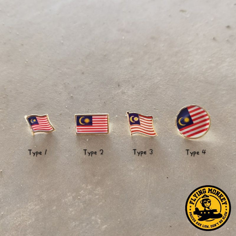 Original 18K Gold Malaysia Country Flag Badge collection Merdeka ...