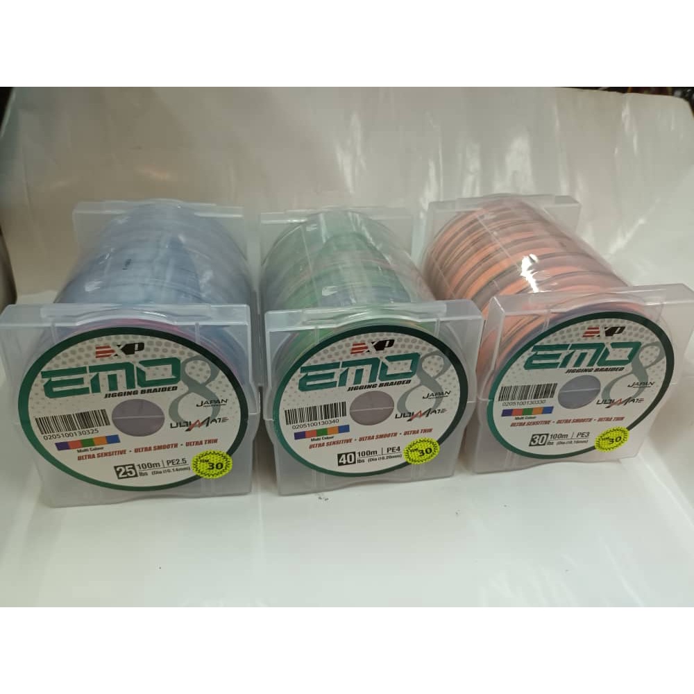 EXP EMO 8X 100M MULTICOLOUR FISHING LINES | Shopee Malaysia