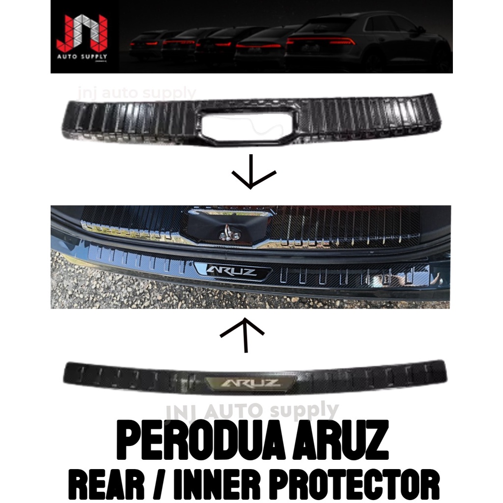 Perodua Aruz rear bumper /inner bumper protector guard stainless steel ...