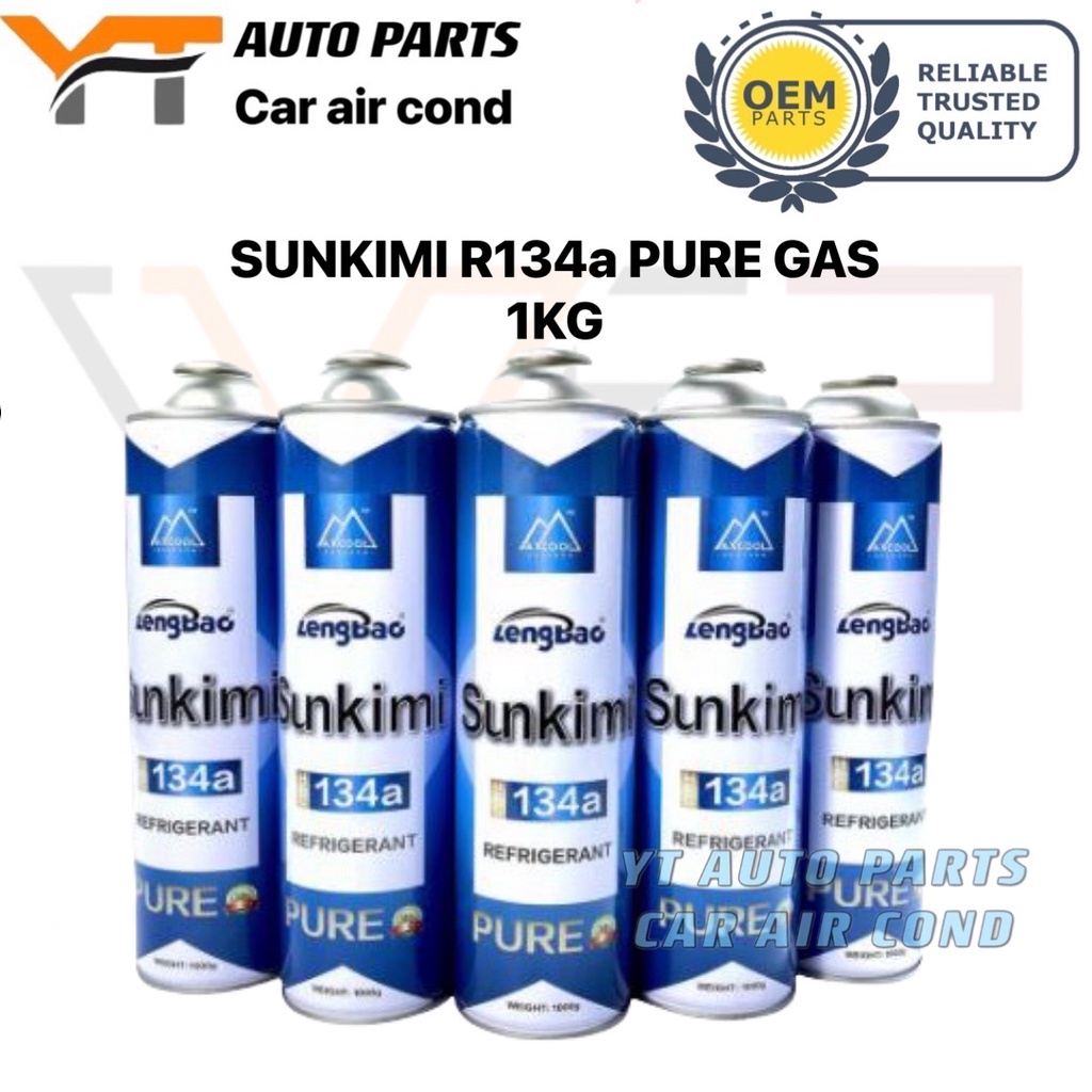 SUNKIMI R134a PURE REFRIGERANT GAS CAR AIR COND GAS R134 Aircond Kereta Car Peti Ais R134 1KG ...