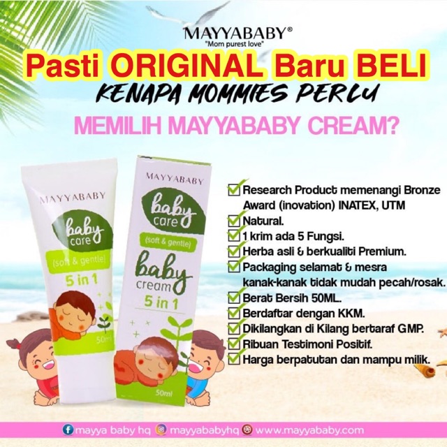 😍READY STOCK😍Mayya Baby Cream ORIGINAL dari HQ( 5 in 1 ) | Shopee Malaysia