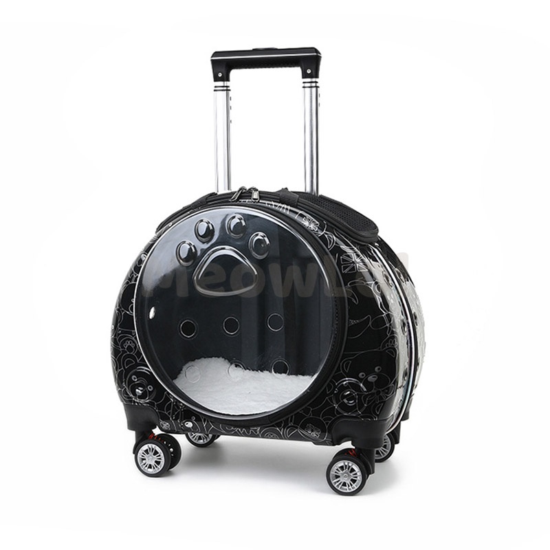 Pet Trolley Case Transparent Cat Bag Pet Carrier Backpack Trolley Cag ...