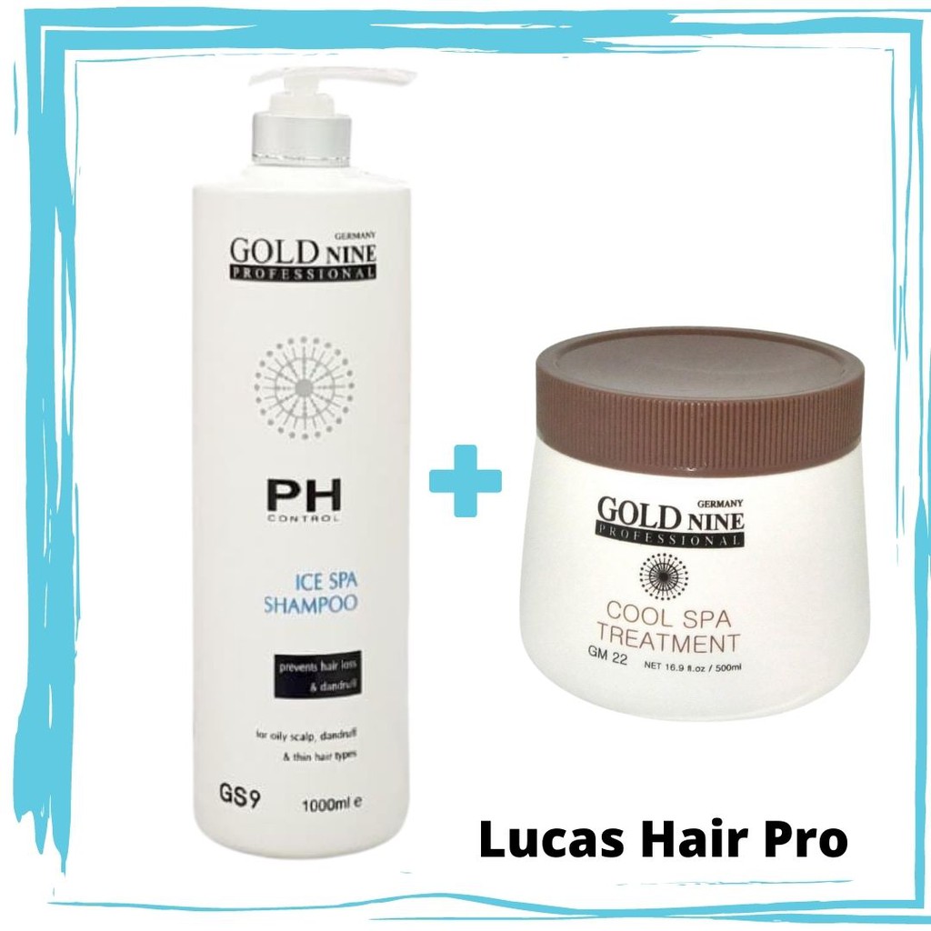 Gold Nine Professional Shampoo - 1000ml + GOLD NINE Cool Spa Treatment ...