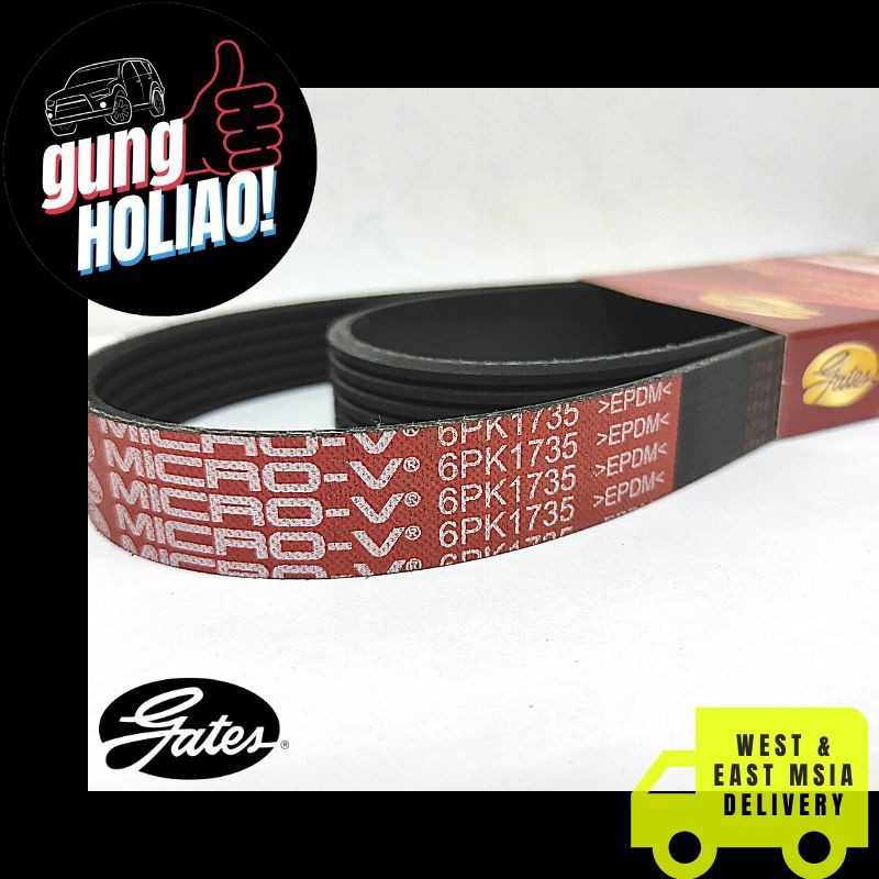 [Original GATES] Perodua Alza Fan Belt - 6PK1735 EPDM | Shopee Malaysia