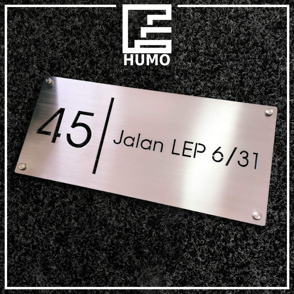 HUMO Stainless Steel House Number Plate Modern Design Metal Nombor ...