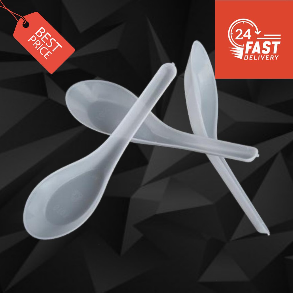Plastic Disposable Chinese Spoon / PP Soup Spoon / Sudu Plastik 80pcs ...
