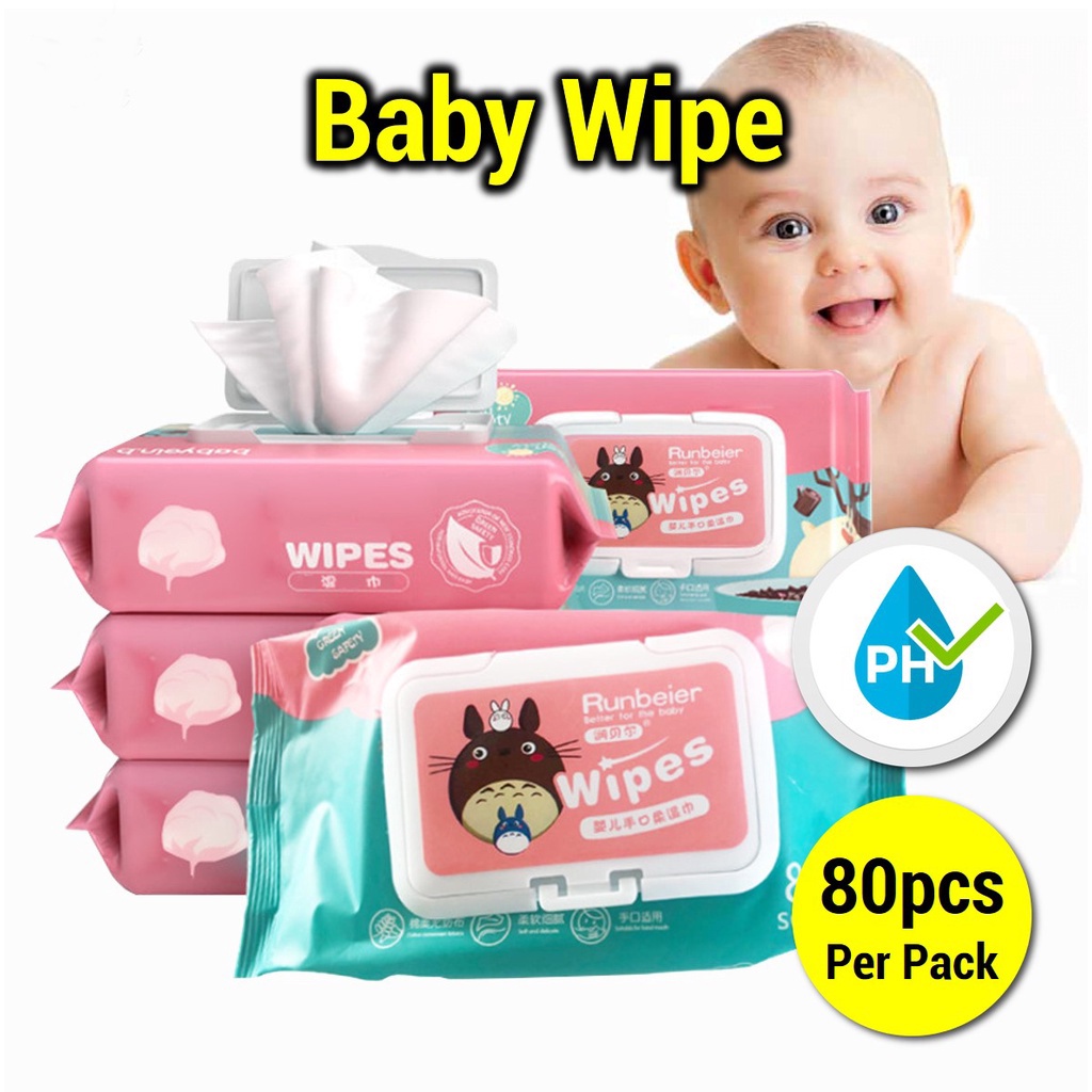(80's/Pack) Non Alcohol Baby Wet Wipes/Anti Bacterial Wet Tissue ...
