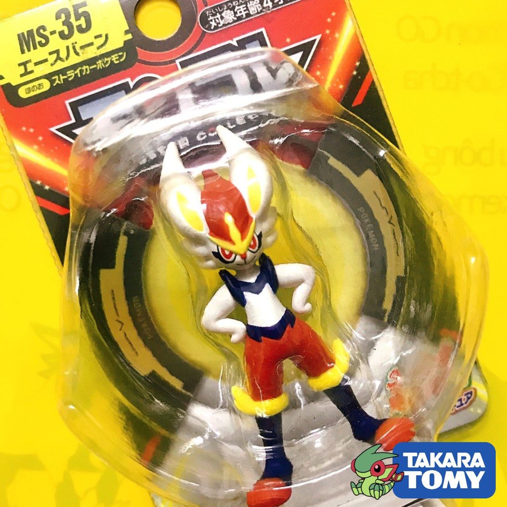 Genuine Pokemon Cinderace Model Takara TOMY Japan Standard Size 4cm ...