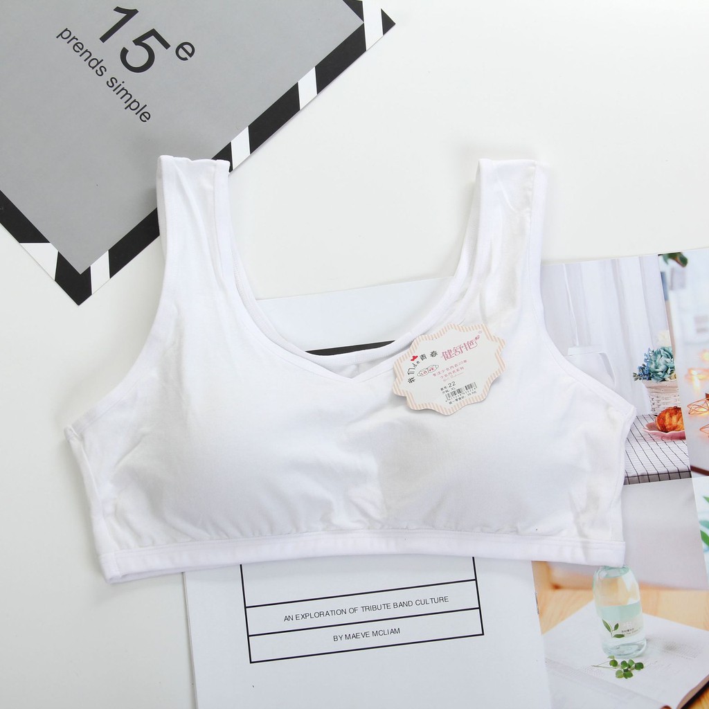[Local Ready Stock] Girls Basic Sporty Cotton Padded Teenager Bralette ...