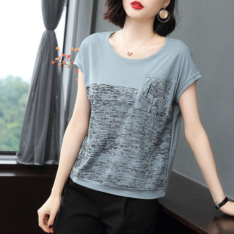 Pure Cotton Short Sleeved T Shirt Women Korean Style Plus Size Blouse
