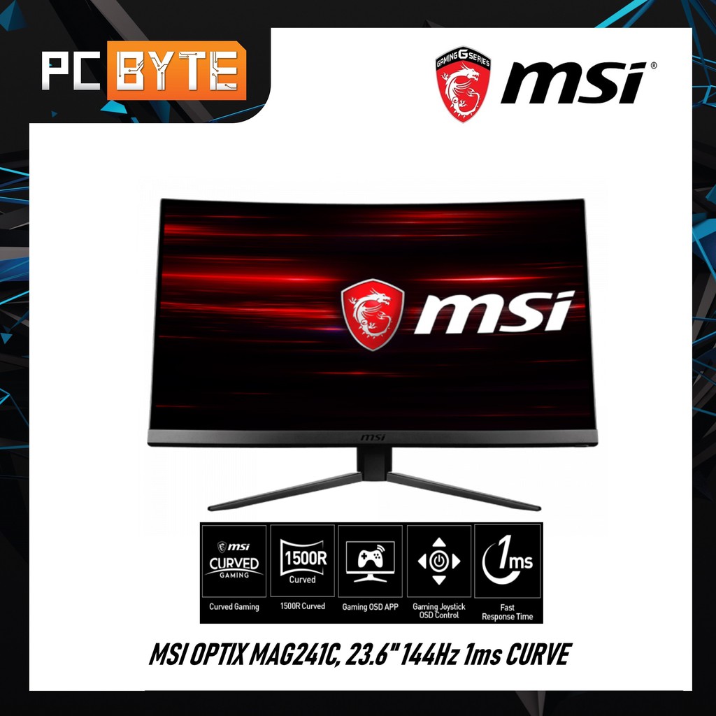 MSI Optix MAG241C 23.6 144Hz 1ms Curve LED Monitor 1920x1080/DP/HDMI ...