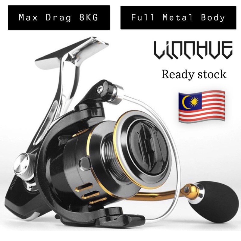 LINNHUE GW REELS SIZE 2000-7000 GEAR RATIO 5:2.1 Deukio, Pancing Ikan Dan udang pun boleh, Rod ...