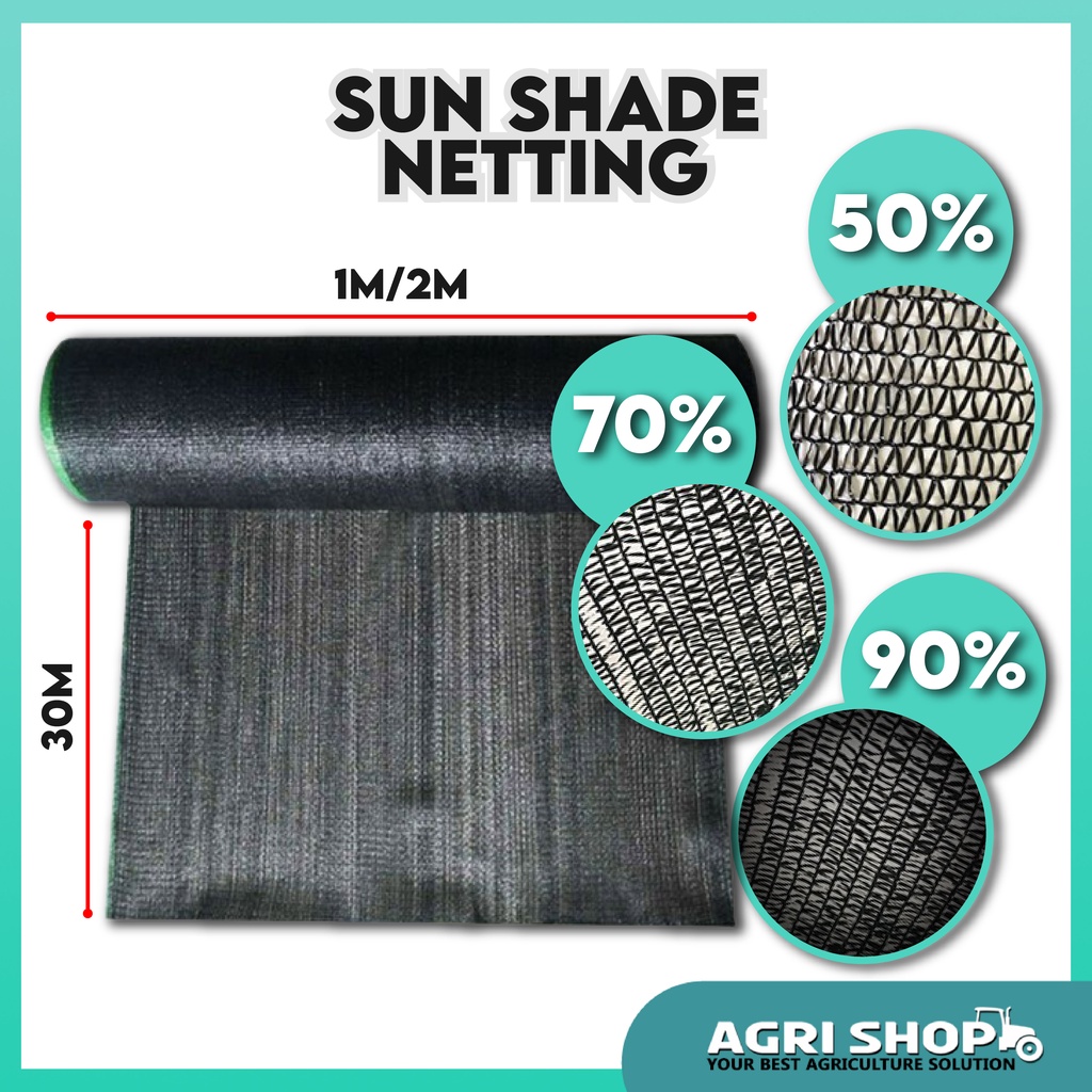 Agrishop HDPE 50% / 70% X (1m X 30m) / (2m x 30m) Sun Shade, Shading Orchid Net Sunshade Netting ...
