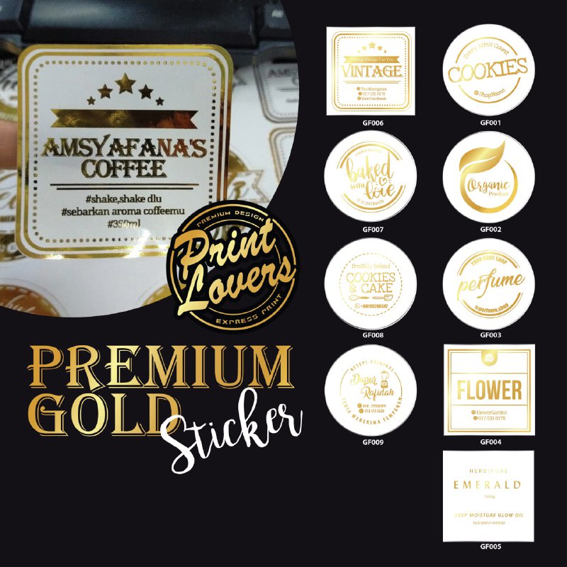 STICKER LABEL GOLD PREMIUM PRINTING CETAK GOLD LABEL PRODUK DAN ...
