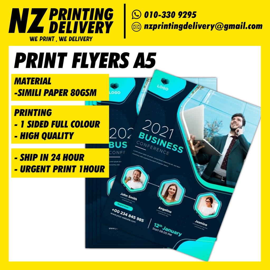 READY IN 1 HOUR!! Print Flyers A5 Leaflet cetak risalah broshure ...
