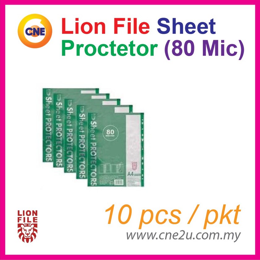 Lion Sheet Protector A4 80 Mic (10pcs/pkt) / / Refill clear book A4 ...