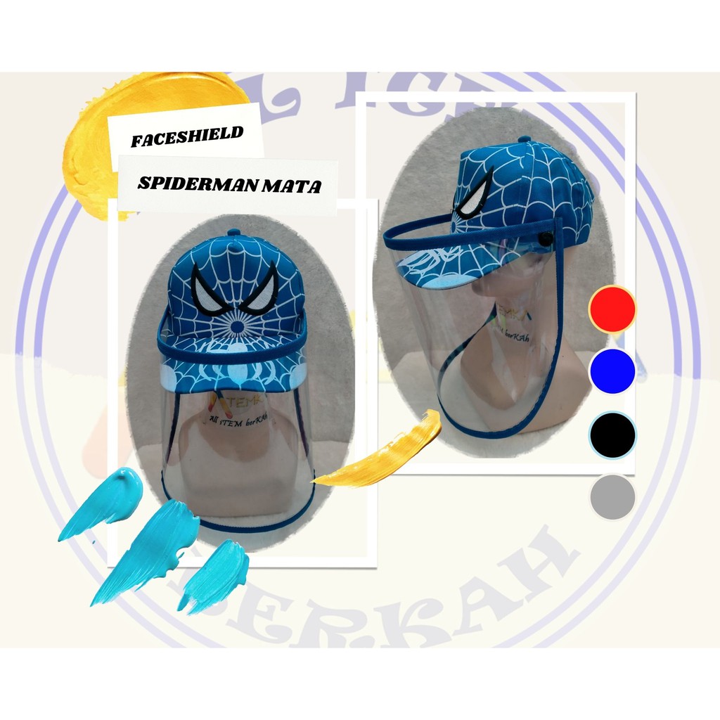 x7SV Spiderman Eyes Embroidery Children 's Face Shield Hats / Spiderman ...