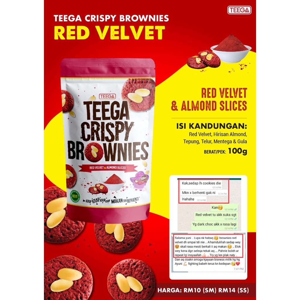 🔥HOT SELLING TEEGA🔥 BROWNIES COOKIES CRISPY 🍪🍪 READY STOCK🔥🔥 | Shopee ...