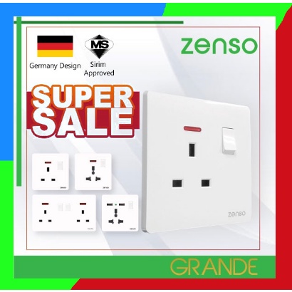 Zenso Grande Switches & Socket White Colour 13A socket universal 13A ...